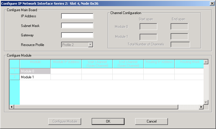 Configuring IP Network Interface Series 2/3 Cards
