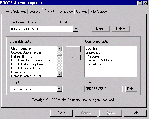 Configuring a Shared IP Address Using BOOTP Server